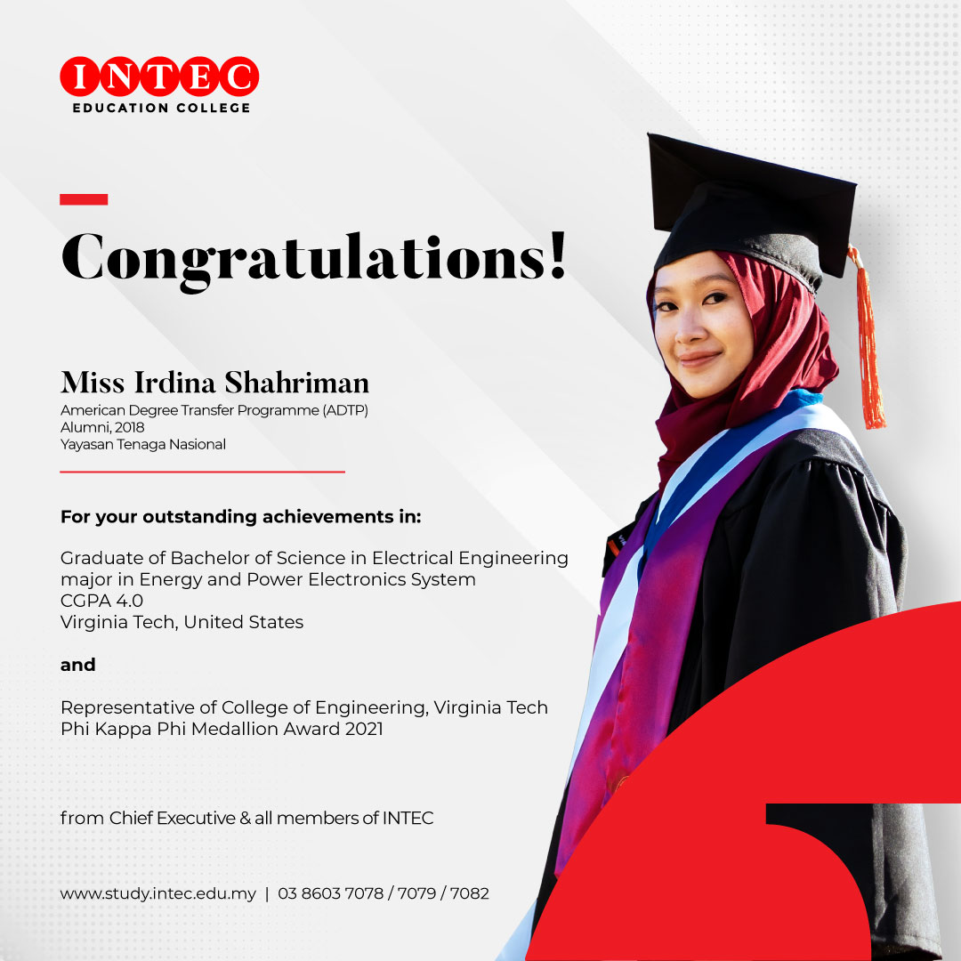 Congrats Irdina Shahriman, M’sian lass ranks first at Virginia Tech ...